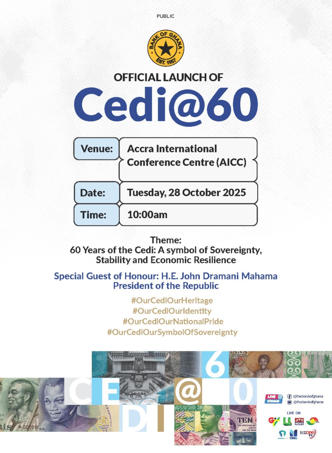 Cedi@60: BoG to Launch National Currency Awareness Campaign